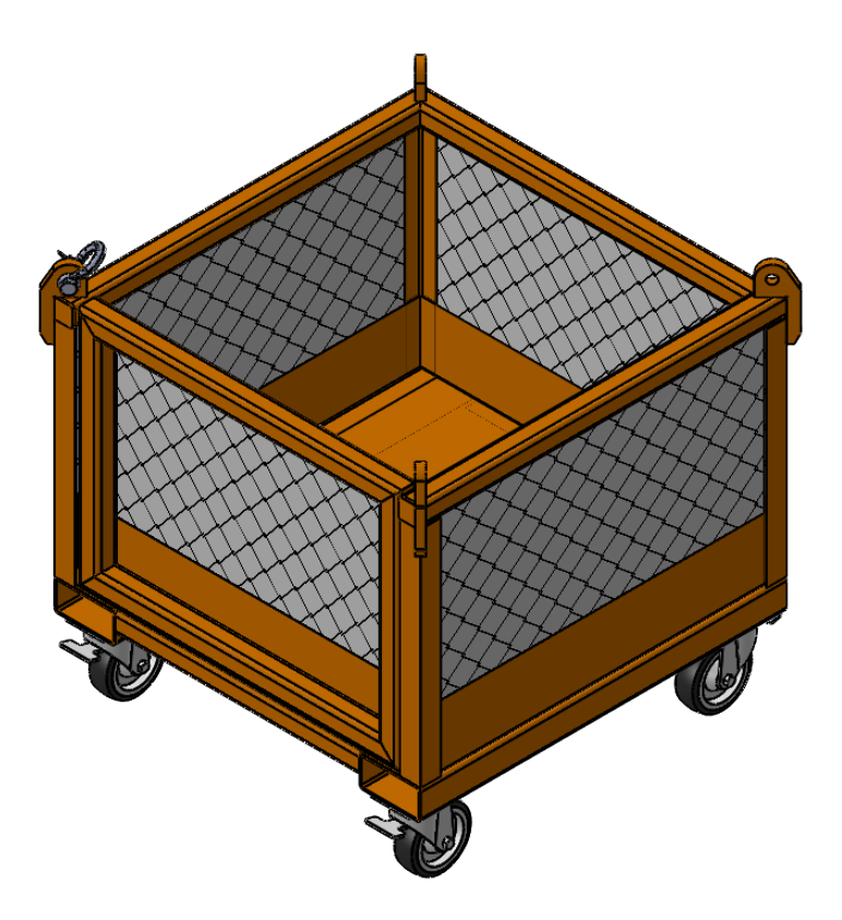 Material Lifting Basket With Casters 48x40x42" x 2Ton – Lifting ...
