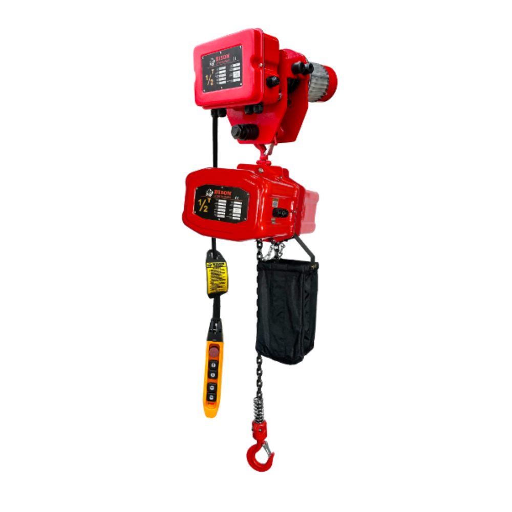 Bison 0.5Ton Single Phase Electric Chain Hoist with Motorized Trolley ...