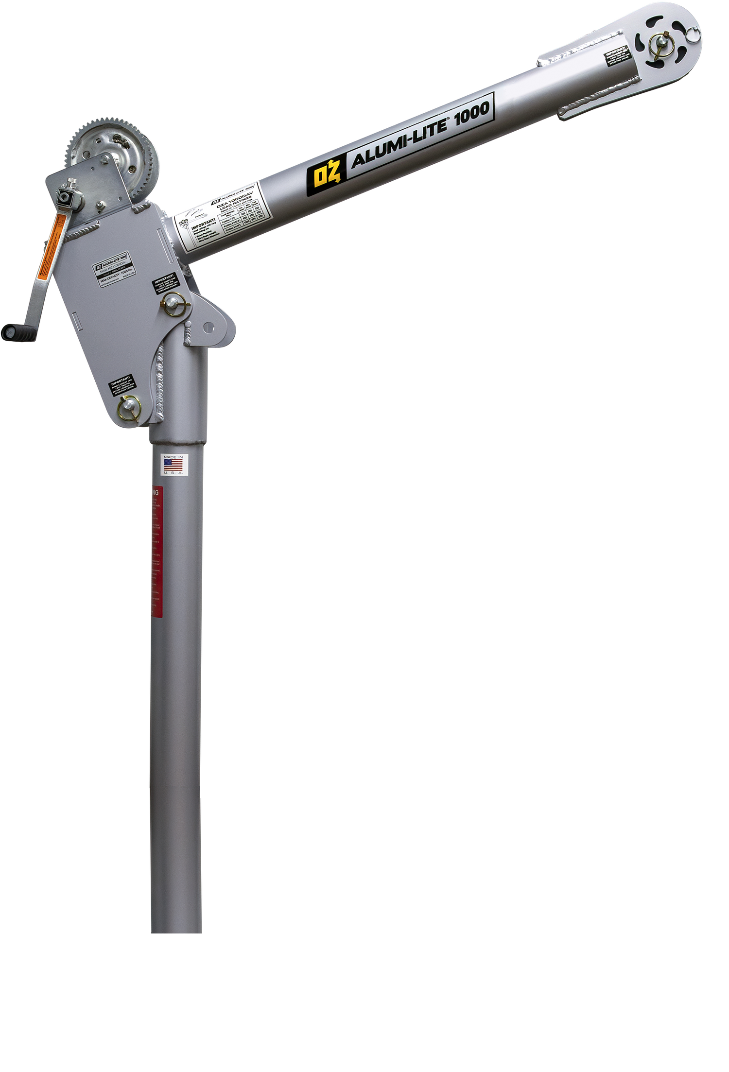 OZ Lifting Alumi-LITE Davit Crane with Carbon Steel Brake Winch ...