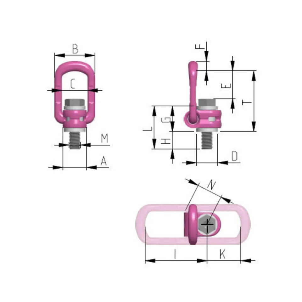 RUD VLBG Ring Bolt, Metric Fine-Thread with Variable Length – Lifting ...