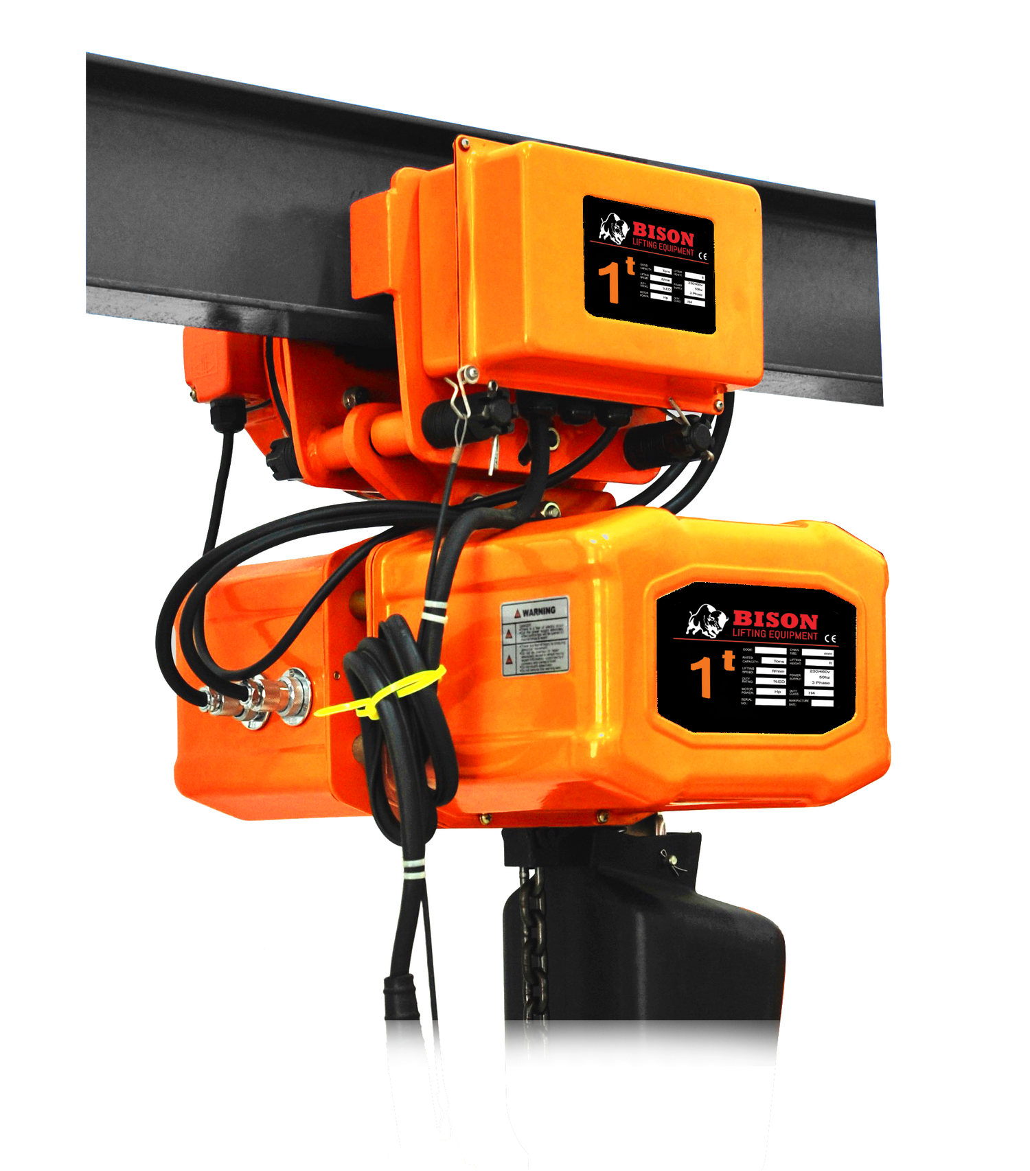 Bison 1Ton Single Phase Electric Chain Hoist with Motorized Trolley 11 ...